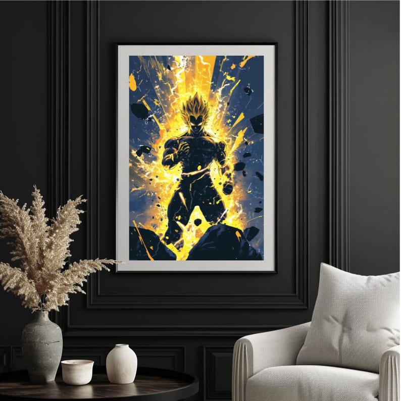Vegeta Poster, Dragon Ball Fan Art, Digital Print Download, Printable ...