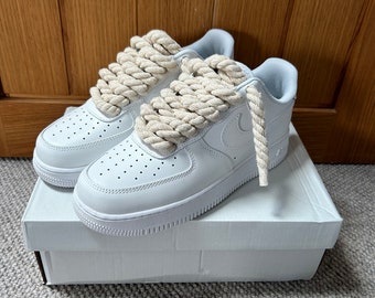 Custom Rope Lace Air Force 1 - White / Pink - Etsy UK
