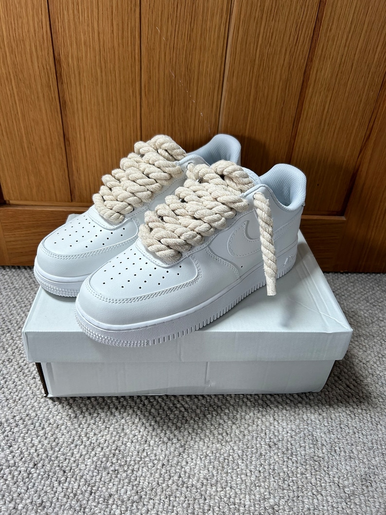 Custom Rope Lace Air Force - White / Beige - Etsy UK