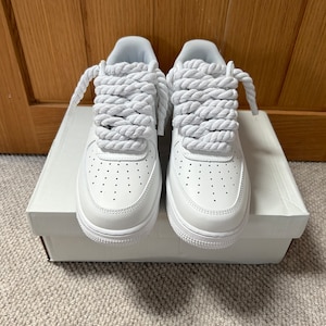 Custom Rope Lace Air Force 1 - White / White - Etsy UK