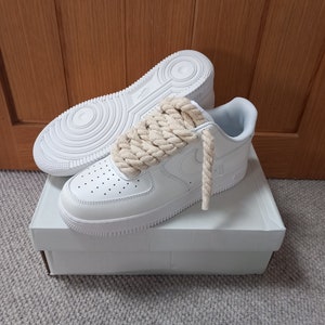 Custom Rope Lace Air Force - White / Beige - Etsy UK