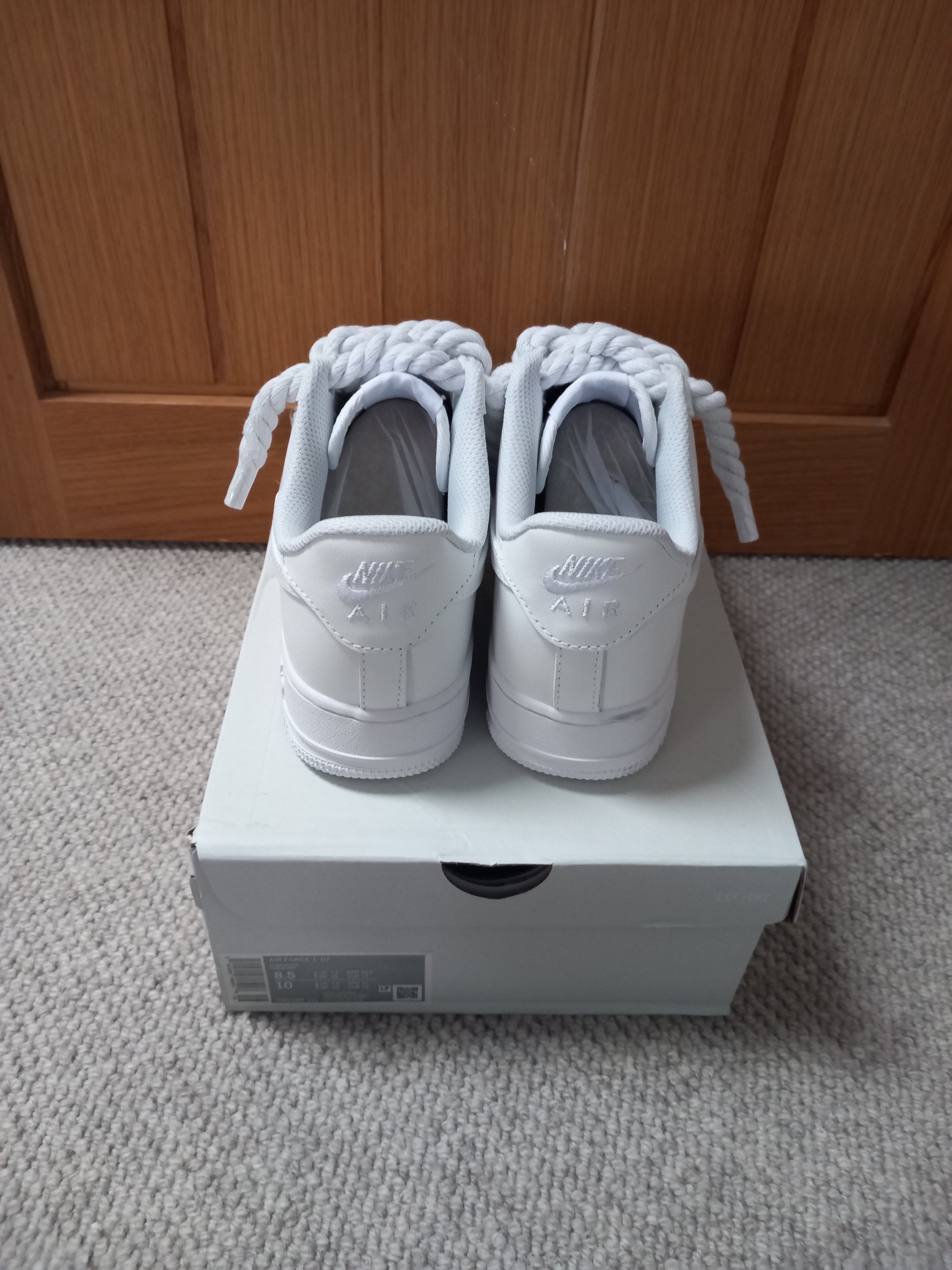 Custom Rope Lace Air Force 1 - White / White - Etsy UK