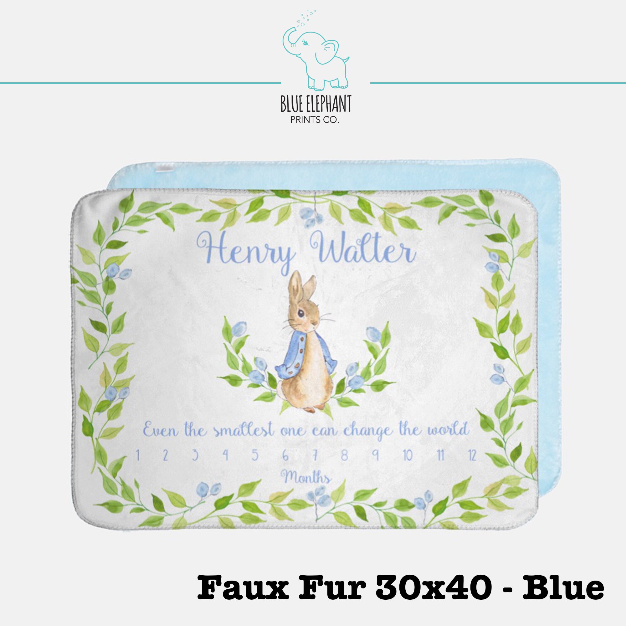 Peter Rabbit Baby Milestone Blanket, Rabbit Bedding, Personalized Baby ...