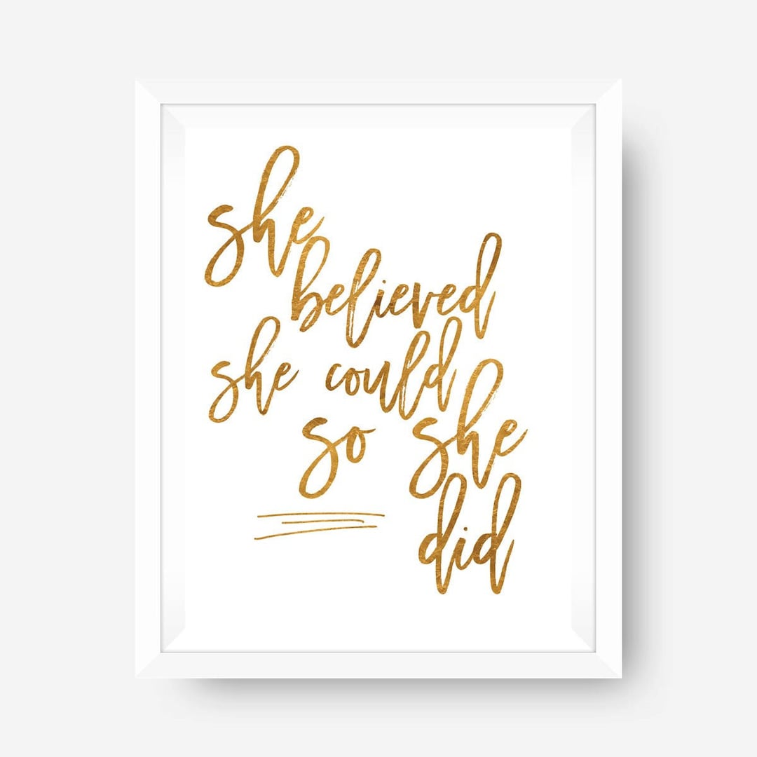 DIGITAL ARTWORK She Believed She Could so She Did Print, Wall Art ...