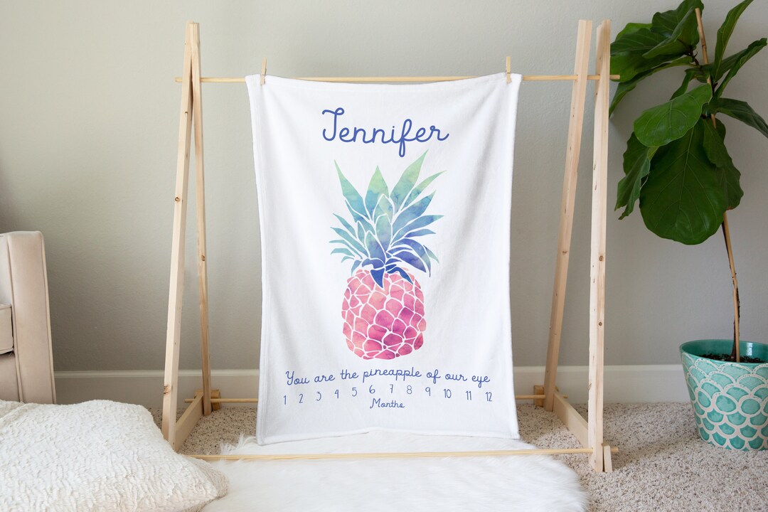 Pineapple of Our Eye Milestone Blanket, Tropical Nursery, Monthly ...