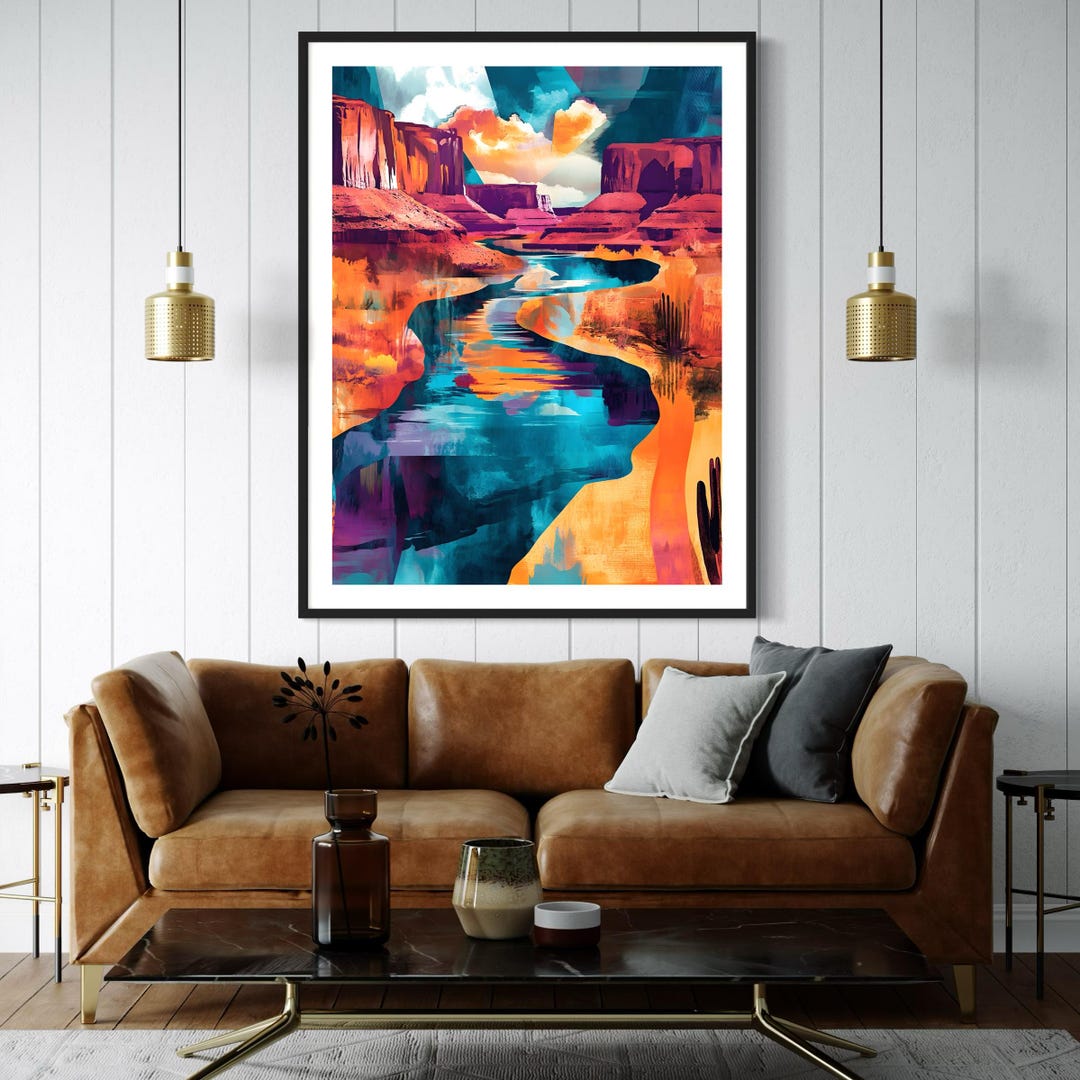 Moab Desert Scene Art Print Southwest Landscape Red Rock Canyon ...