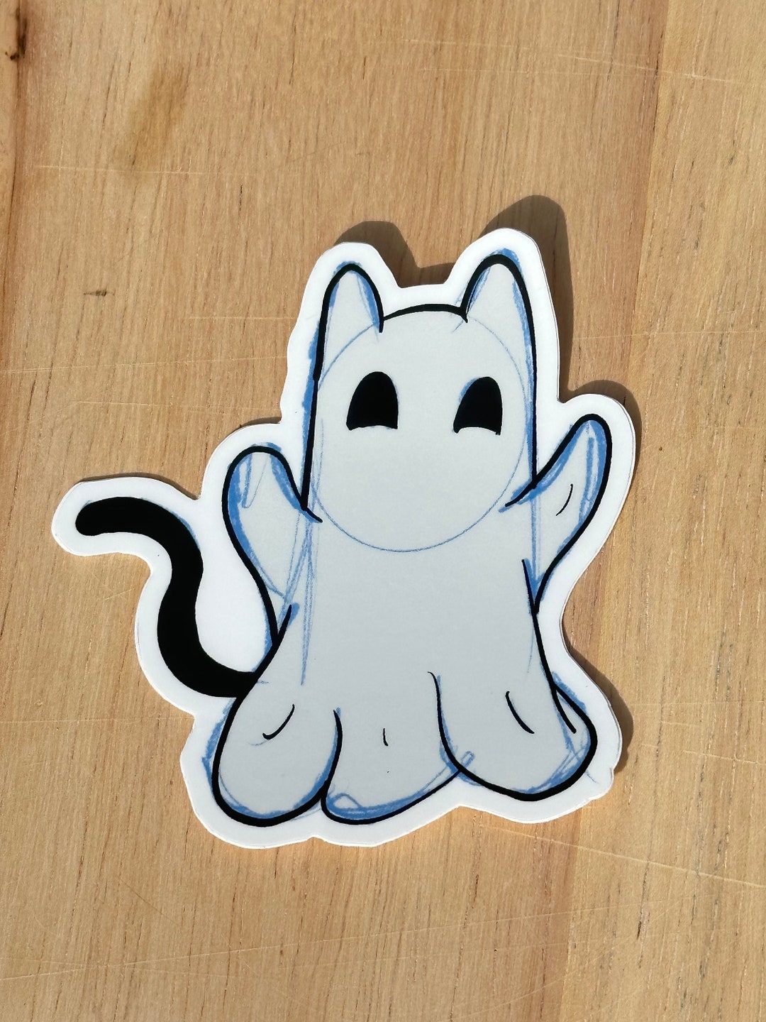 Cat Ghost Sticker - Etsy