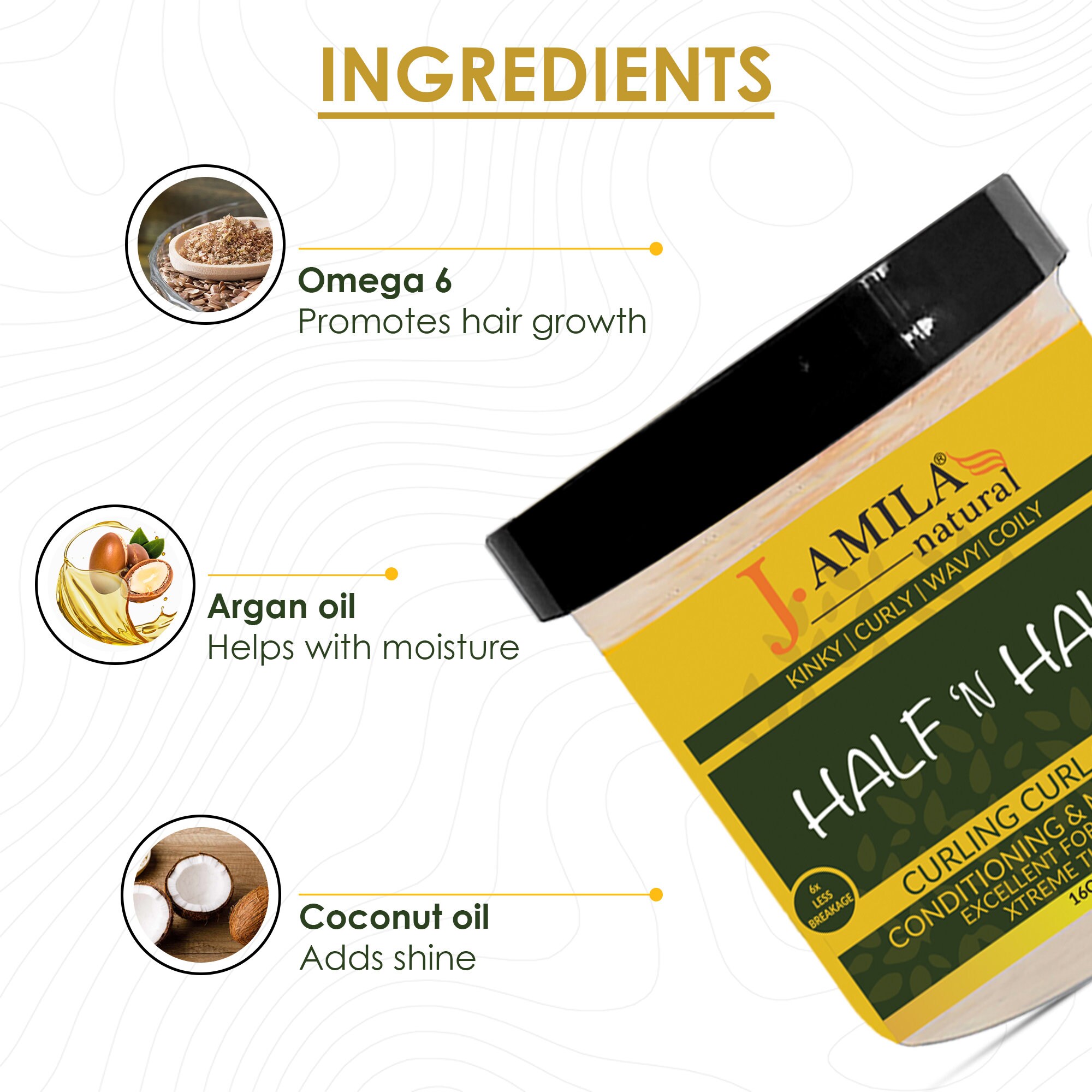 J.AMILA Natural Award-winning, Half N Half Hair Cream Long Lasting ...