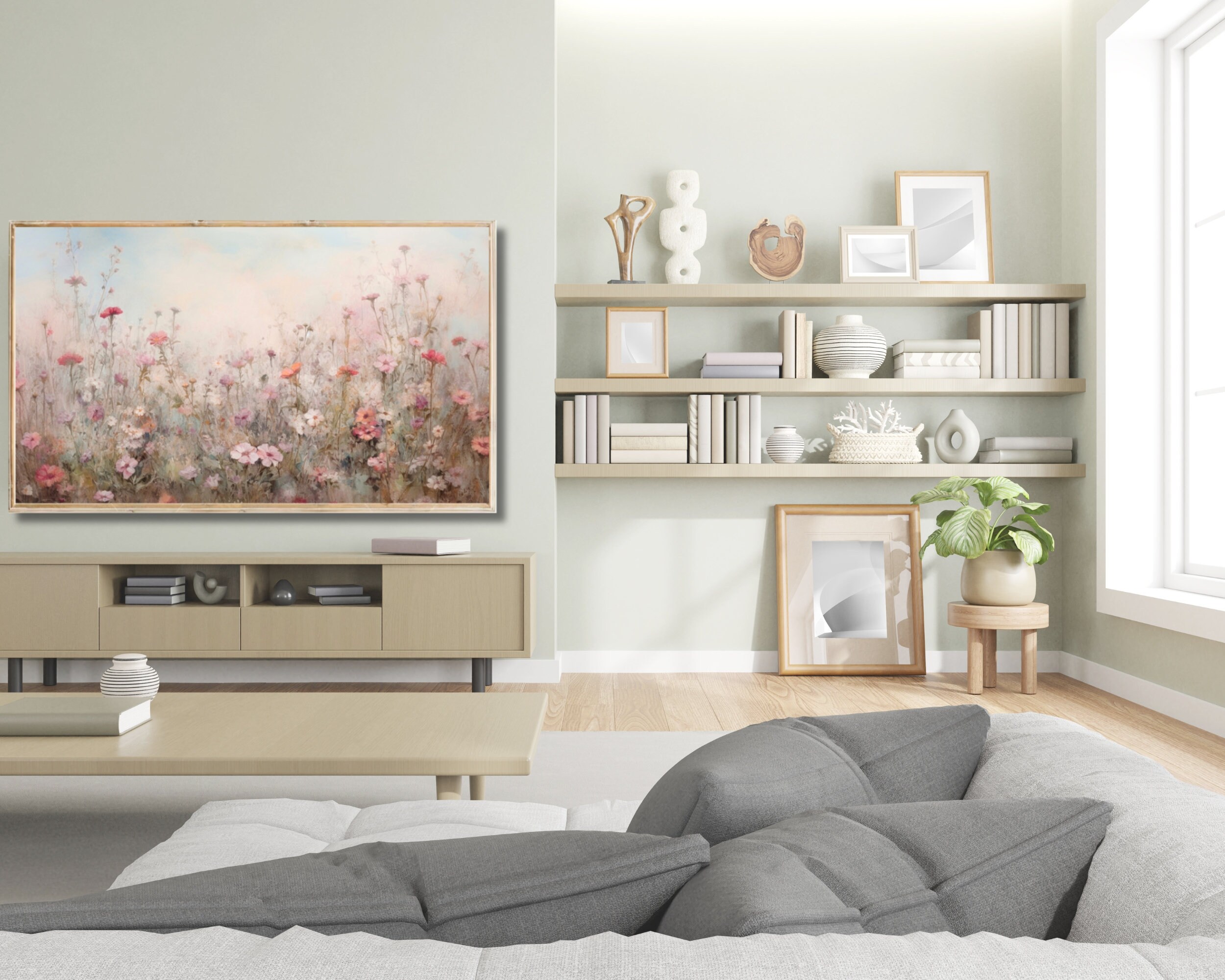 Frame TV Art Wildflowers Painting, Floral Picture Digital Download ...