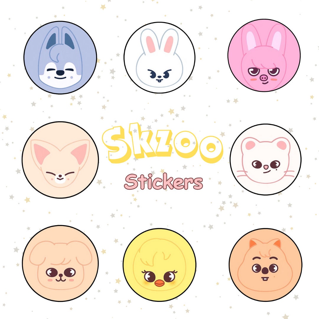 Stray Kids Skzoo Circle Stickers - Etsy