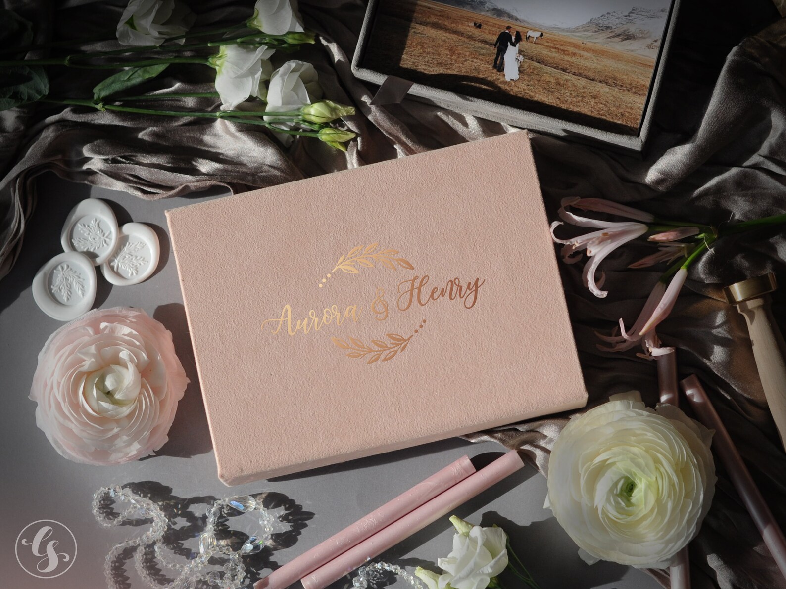 Velvet Photo Box Custom Wedding Photo Storage Box 4x6, 5x7, 6x8 ...