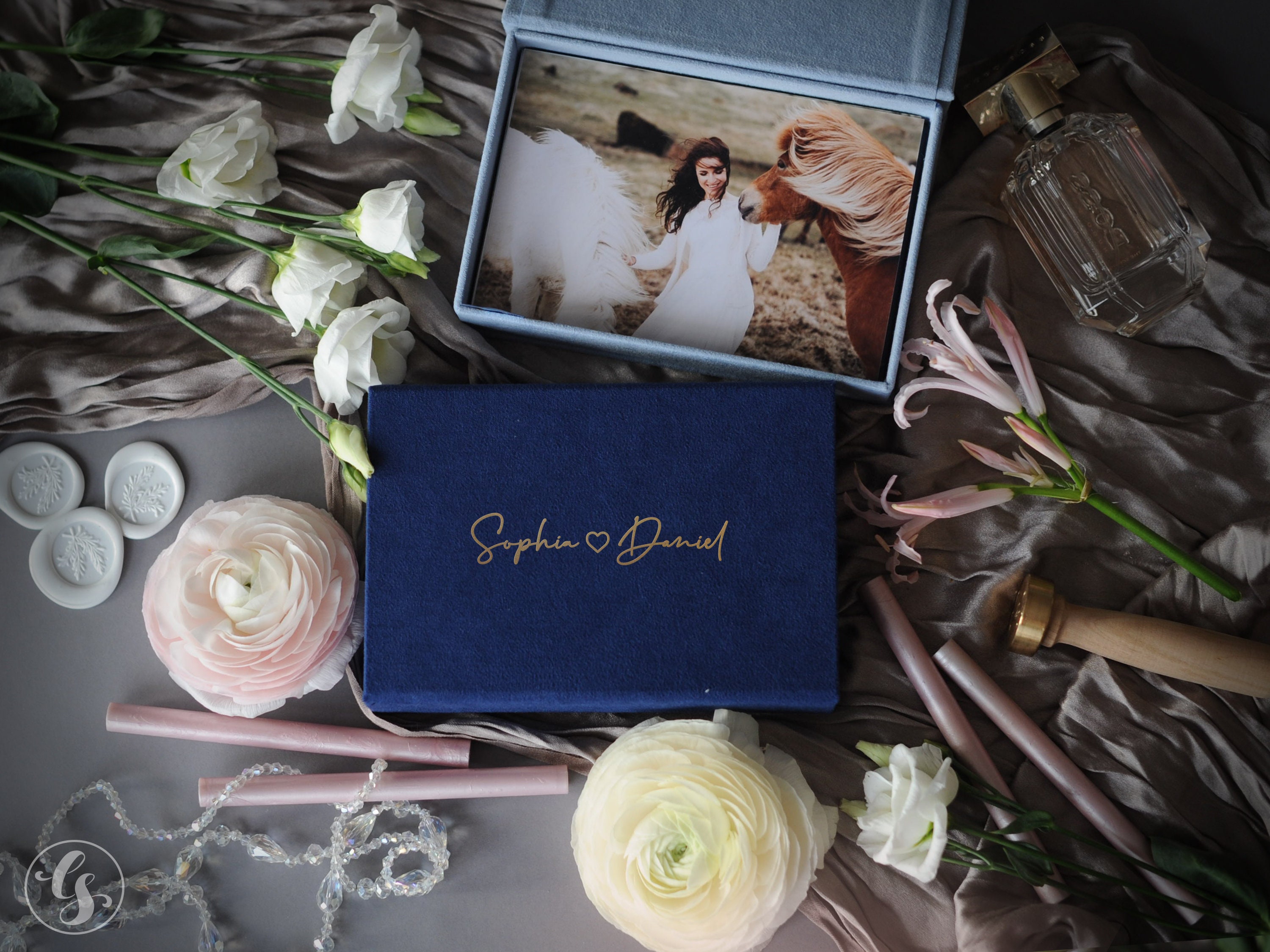 Velvet Photo Box Custom Wedding Photo Storage Box 4x6, 5x7, 6x8 ...