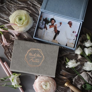 Velvet Photo Box Custom Wedding Photo Storage Box 4x6, 5x7, 6x8 ...
