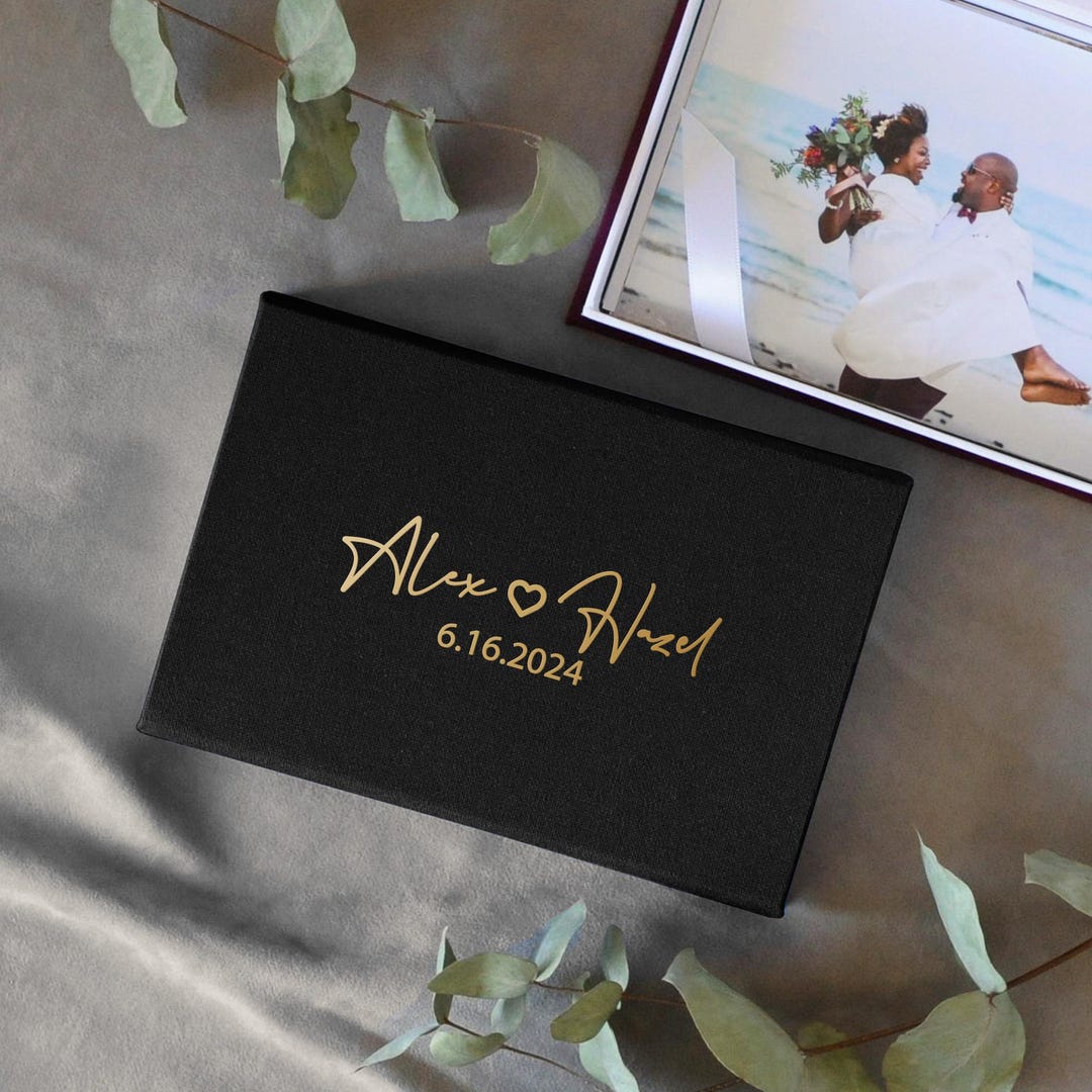 Linen Photo Box Wedding Photo Box Photo Memory Box Boudoir Photo Box ...