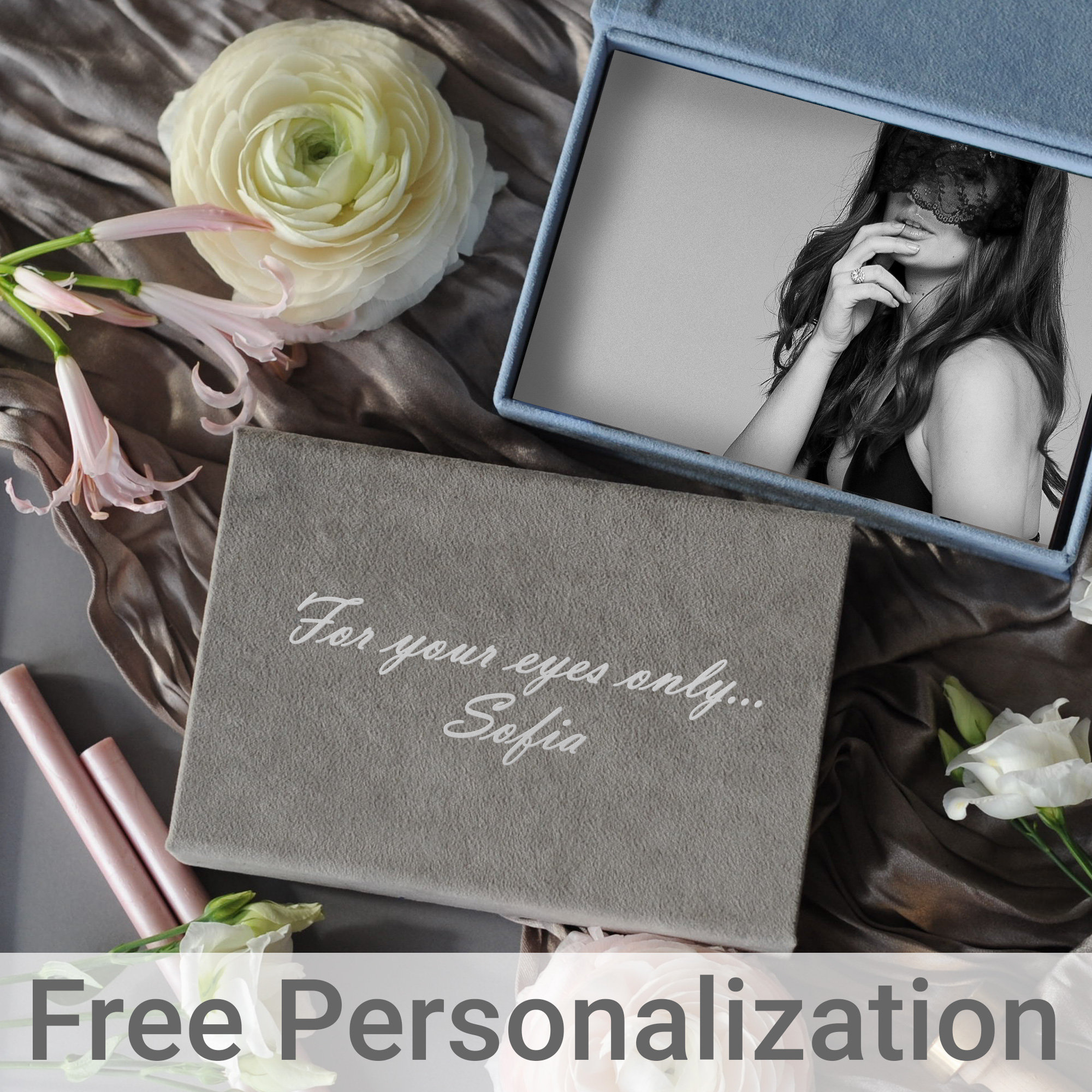 Boudoir Photo Box Velvet Photo Memory Box for Your Eyes Only ...