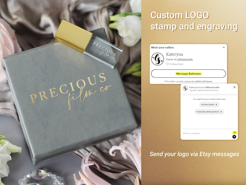 Custom USB Box and USB Drive, Wedding Glass Engraved USB Flash Drive 8 ...