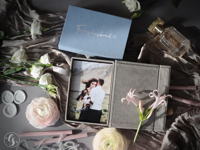 Velvet Photo Box Custom Wedding Photo Storage Box 4x6, 5x7, 6x8 ...
