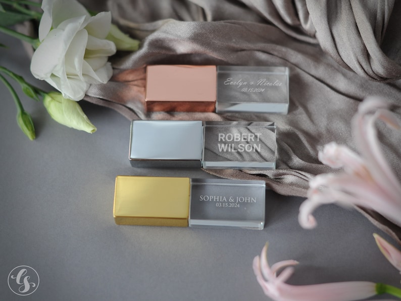 Crystal USB Flash Drive Personalized Wedding USB Drive Engraved USB ...