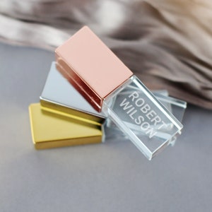 Custom USB Box and USB Drive, Wedding Glass Engraved USB Flash Drive 8 ...