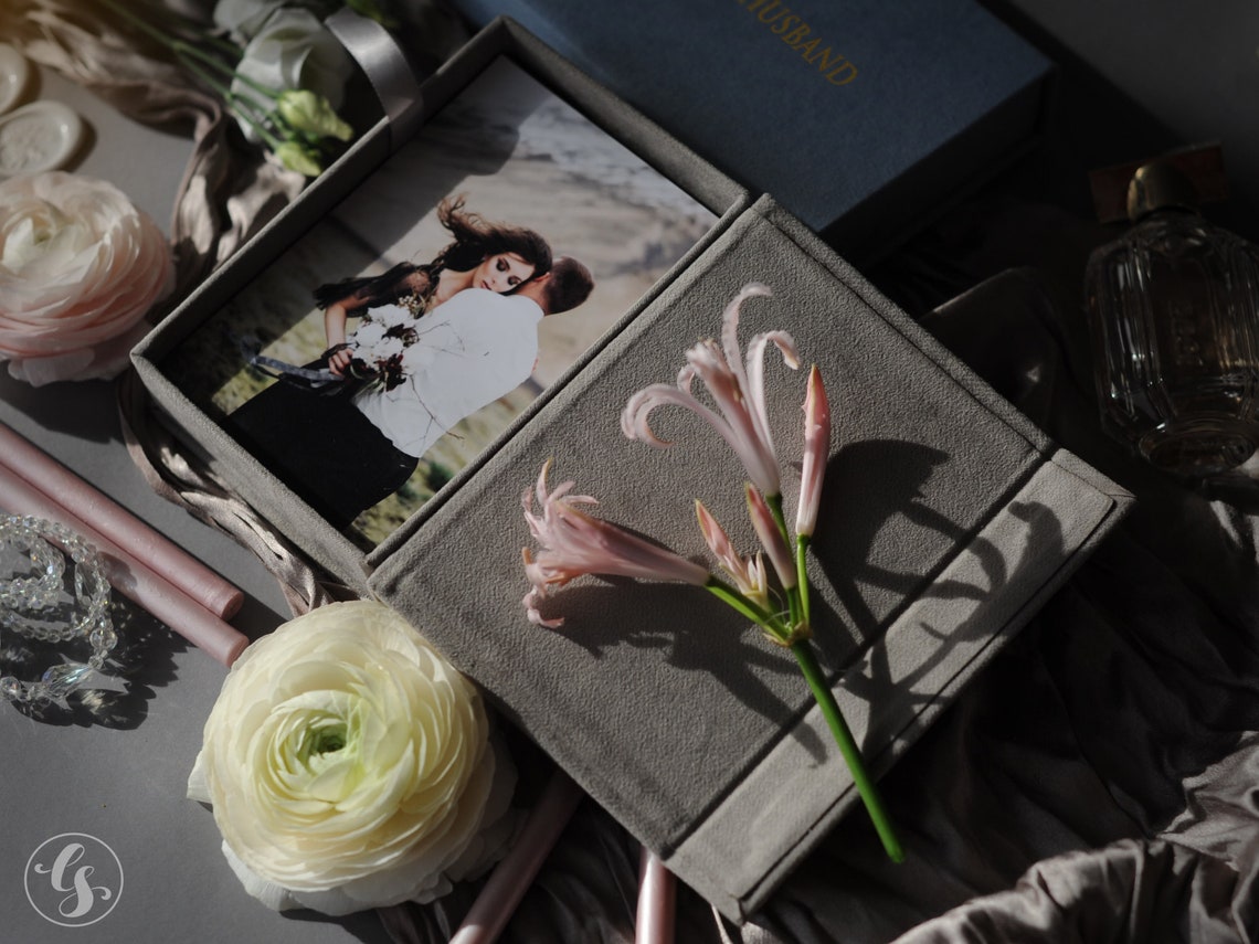 Velvet Photo Box Custom Wedding Photo Storage Box 4x6, 5x7, 6x8 ...
