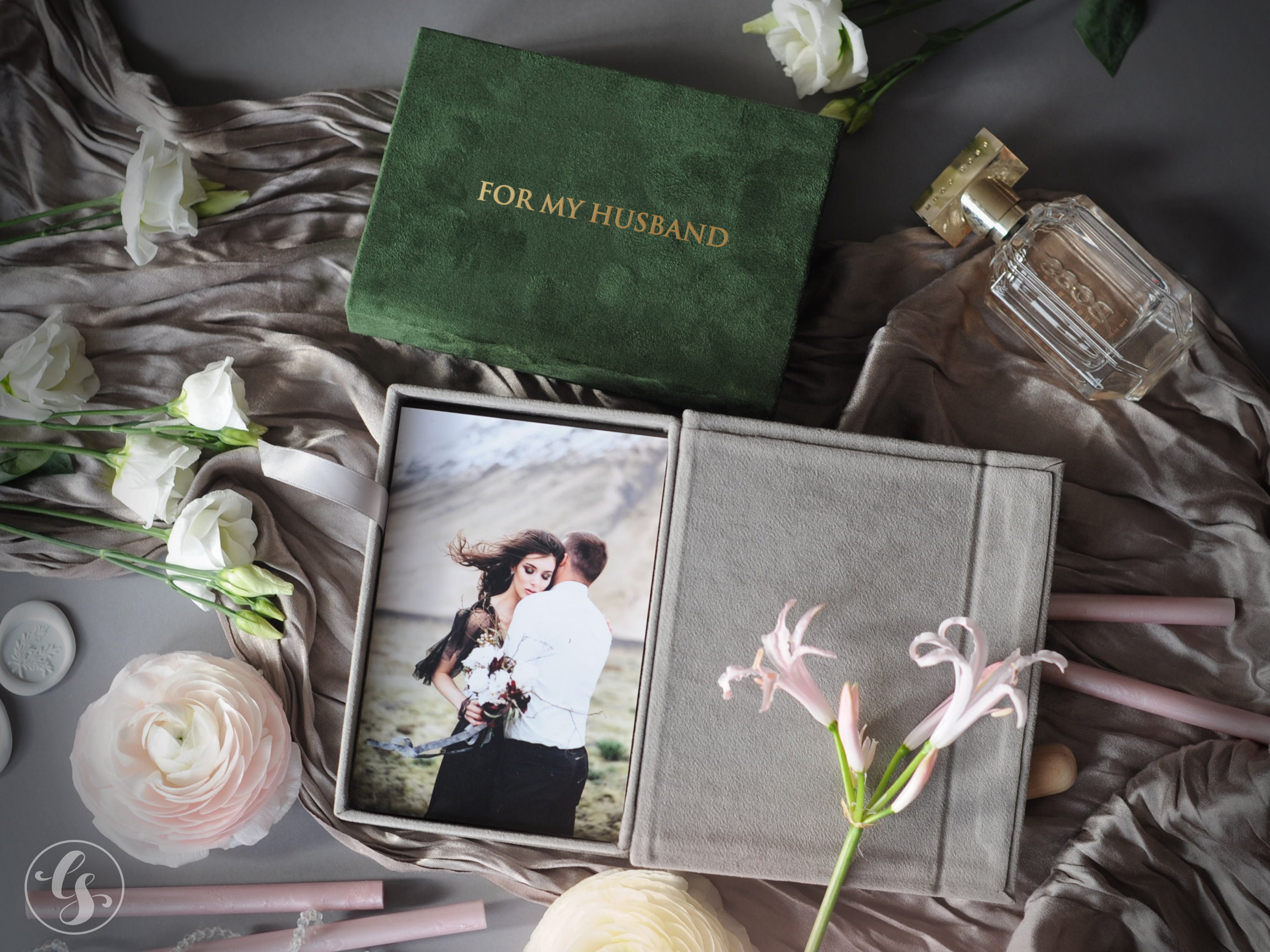 Velvet Photo Box Custom Wedding Photo Storage Box 4x6, 5x7, 6x8 ...