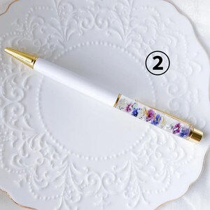 Herbarium Floral Ballpoint Pen – Liquid Floral Float Pen, Cute Flower ...