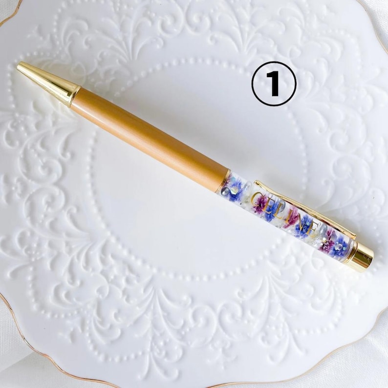 Herbarium Floral Ballpoint Pen – Liquid Floral Float Pen, Cute Flower ...