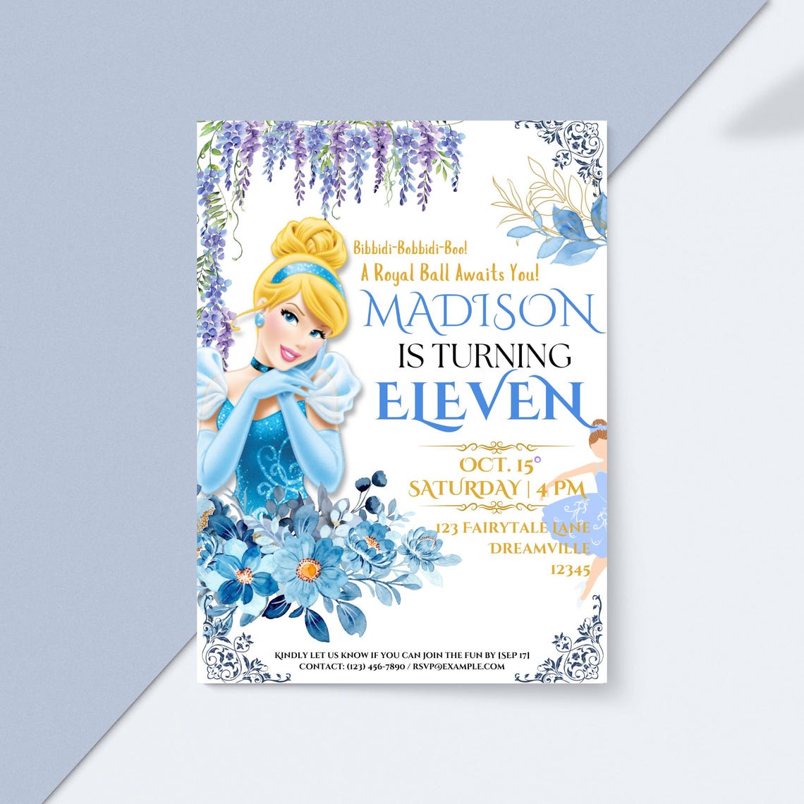 Cinderella Birthday Invitation Princess Party Invite Editable Template ...