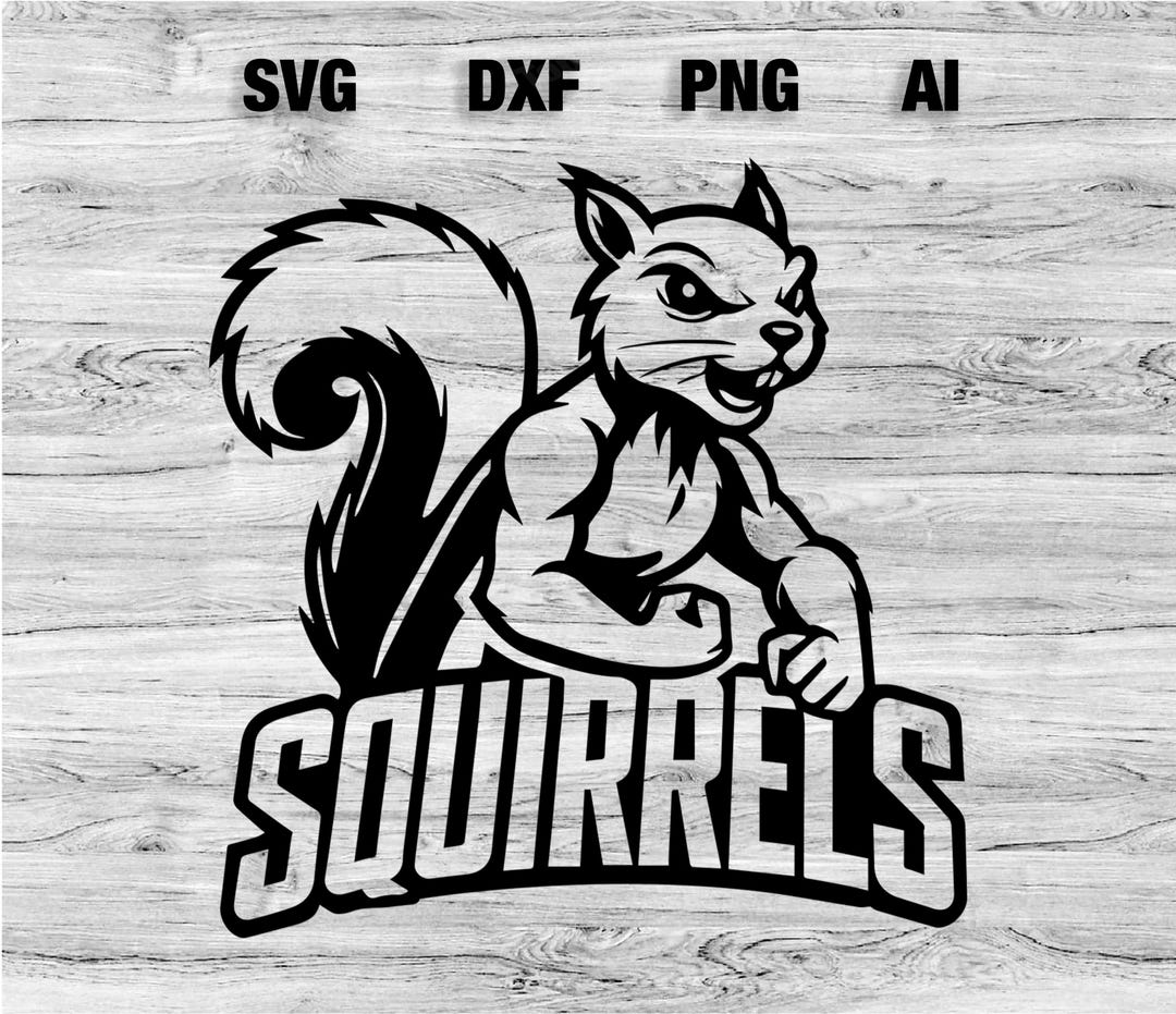 Squirrels Sports Team Logo SVG, PNG, Dxf, Ai File | Baseball ...