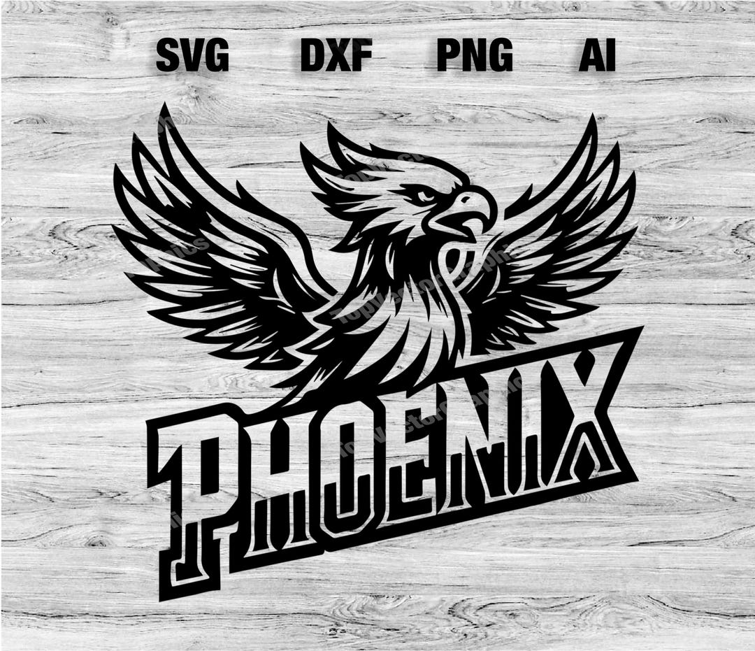 Phoenix Sport Team Logo SVG, PNG, Dxf, Ai File | Baseball, Basketball ...