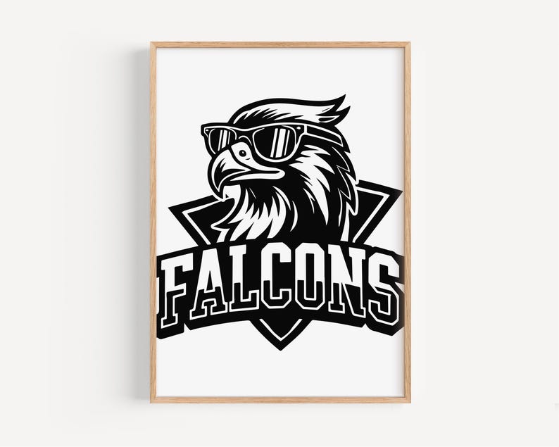 Falcons Sports Team Logo SVG, PNG, Dxf, Ai File | Baseball, Basketball ...