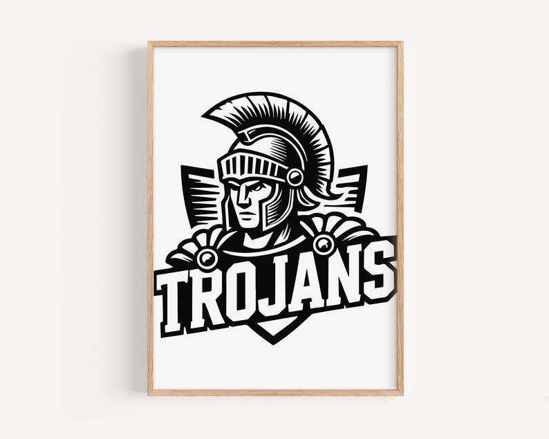 Trojans Sports Team Logo SVG, PNG, Dxf, Ai File | Baseball, Basketball ...