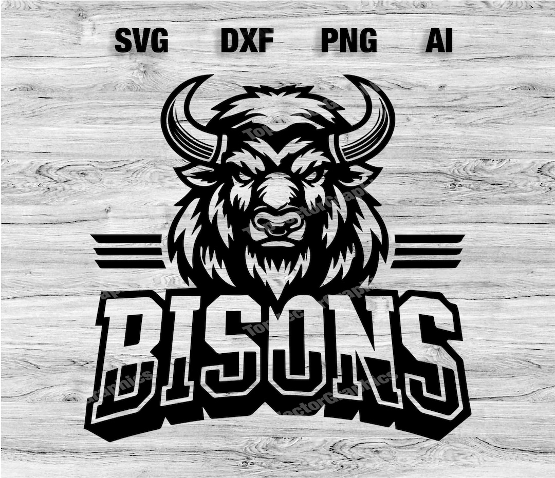 Bisons Sport Team Logo SVG, PNG, Dxf, Ai File | Baseball, Basketball ...