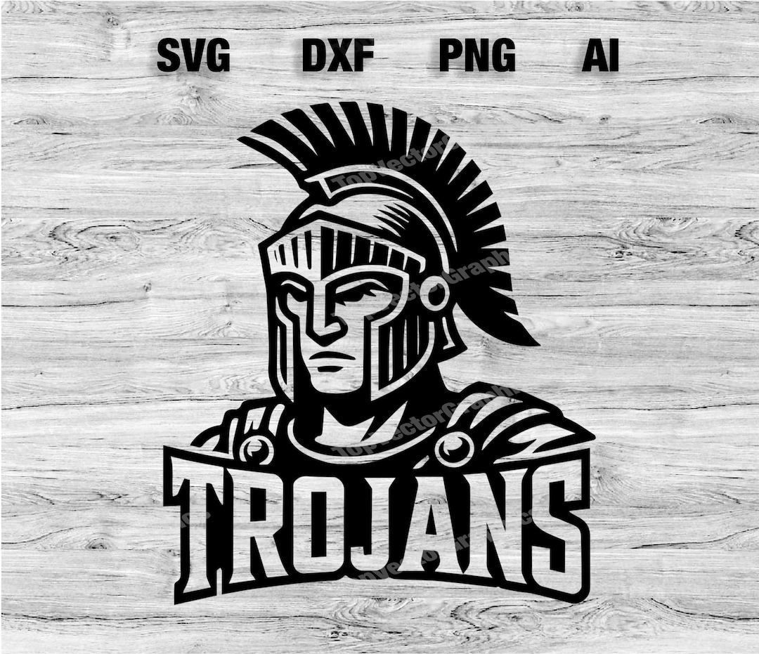 Trojans Sports Team Logo SVG, PNG, Dxf, Ai File | Baseball, Basketball ...