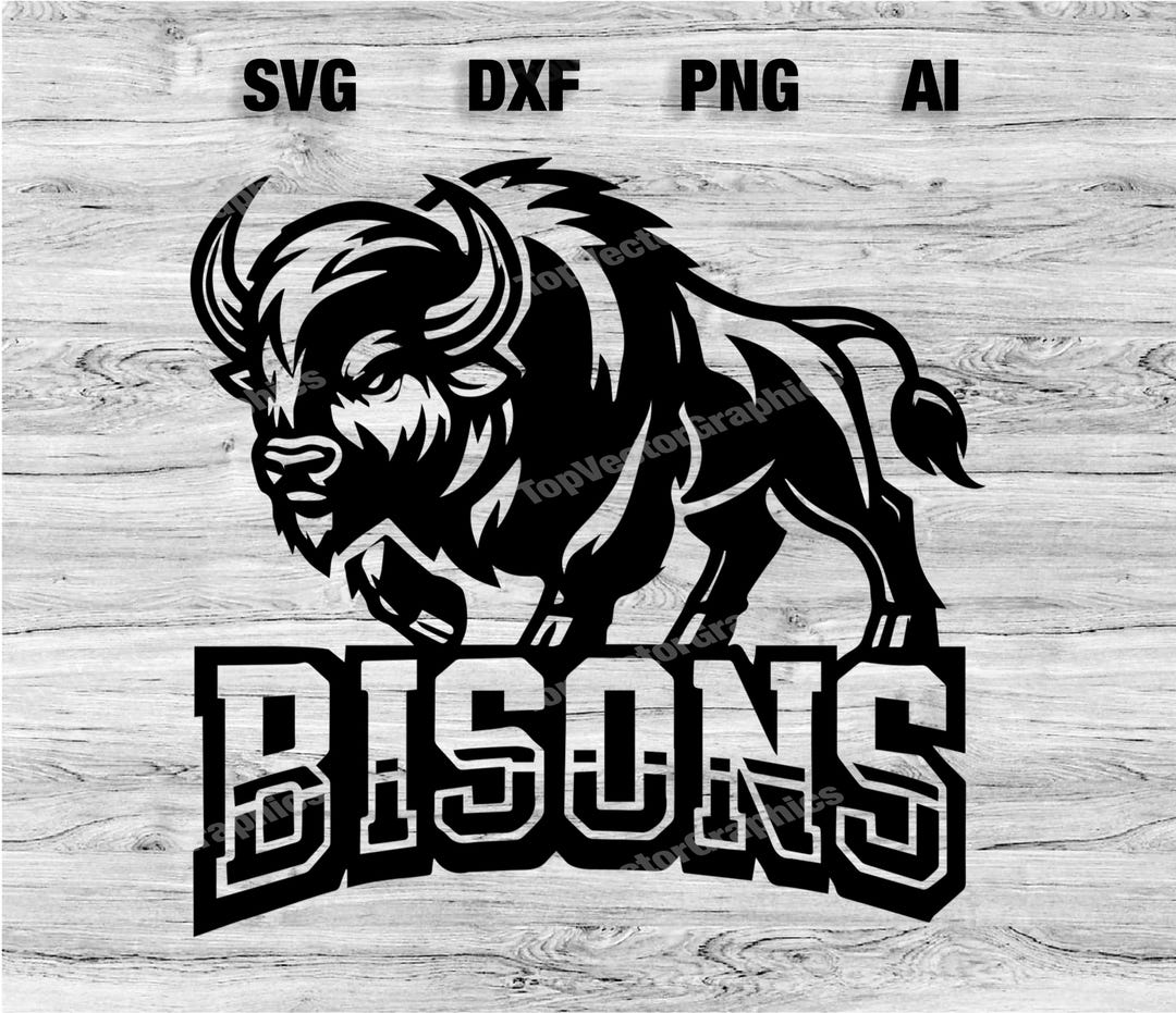Bisons Sport Team Logo SVG, PNG, Dxf, Ai File Baseball, Basketball ...