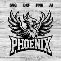 Rising Phoenix Svg Png: Bold Outline for T-shirts - Etsy