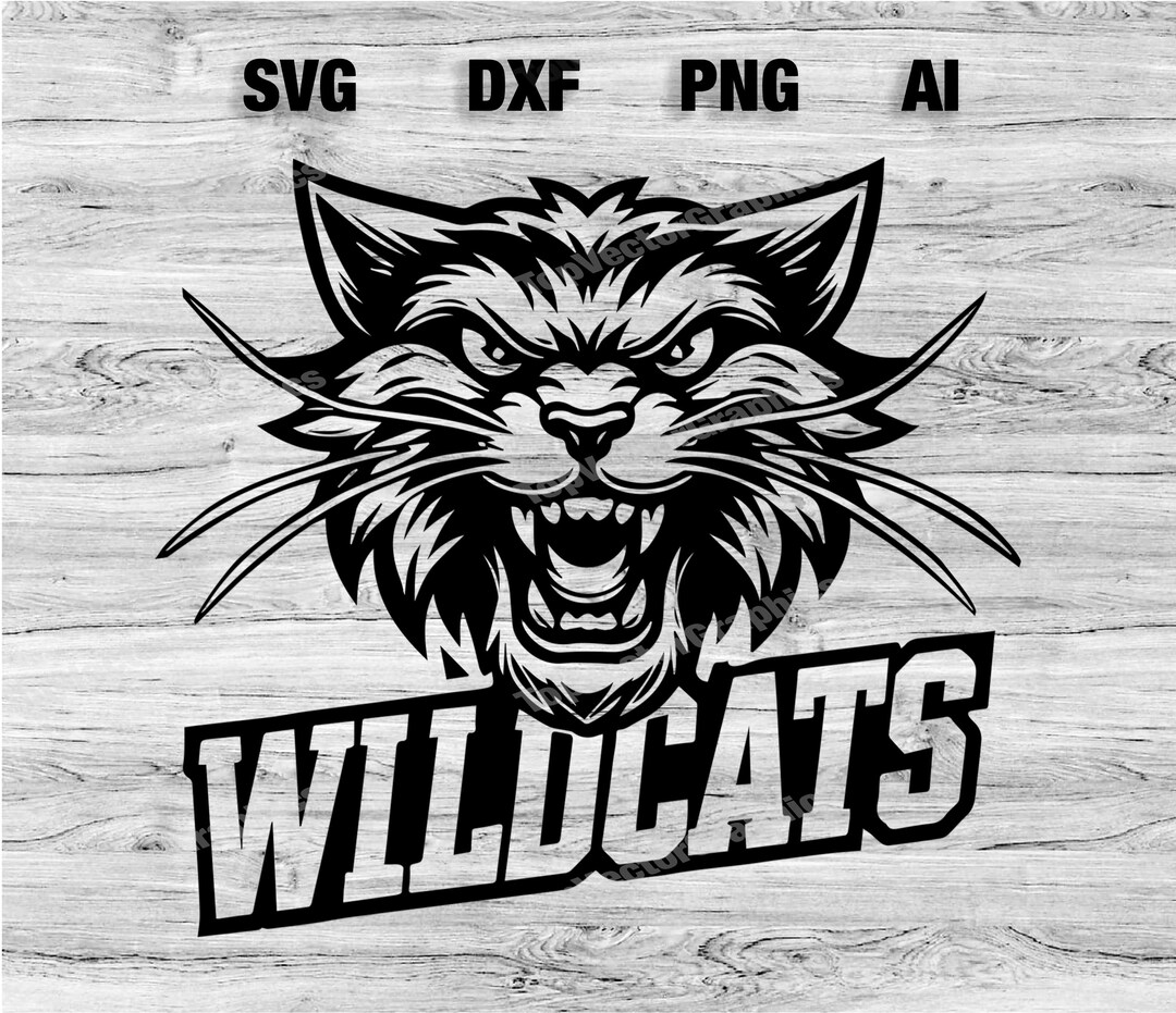 Wildcats School Sport Team Logo SVG, PNG, PDF, Ai, Dxf File Baseball ...