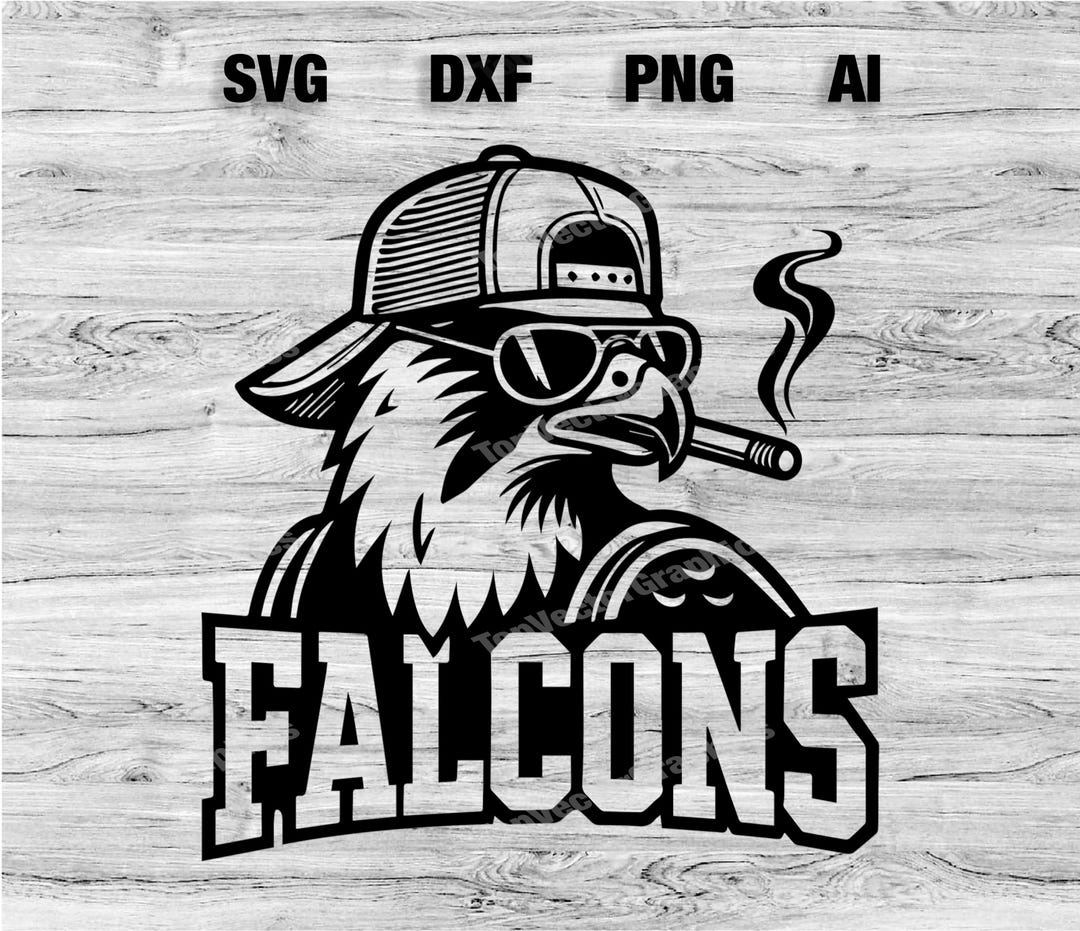 Cool Falcons Sports Team Logo SVG, PNG, Dxf, Ai File | Baseball ...
