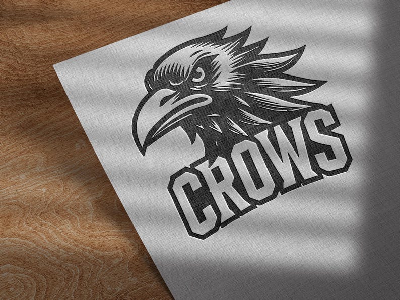 Crows School Sport Team Logo SVG, PNG, PDF, Ai, Dxf File Baseball ...