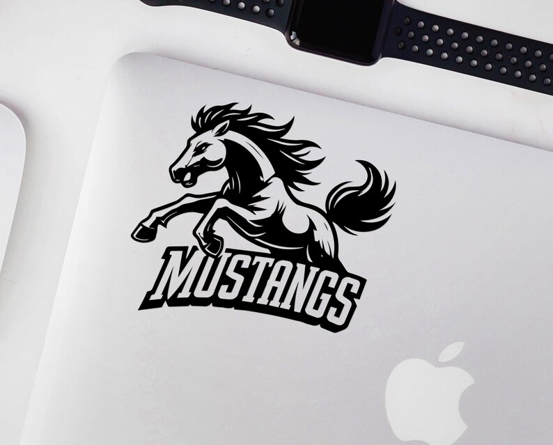 Mustangs School Sport Team Logo SVG, PNG, PDF, Ai, Dxf File Baseball ...