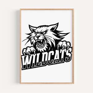 Wildcats School Sport Team Logo SVG, PNG, PDF, Ai, Dxf File Baseball ...