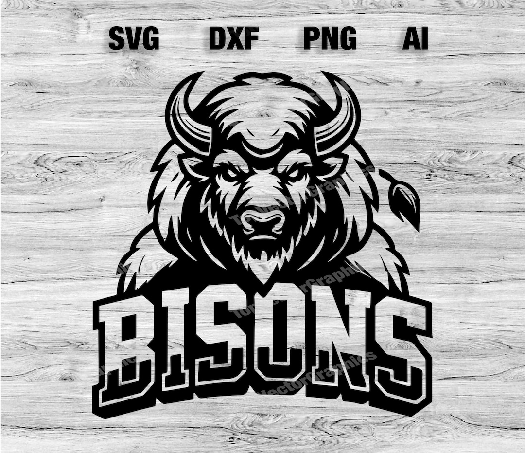 Bisons Sport Team Logo SVG, PNG, Dxf, Ai File | Baseball, Basketball ...