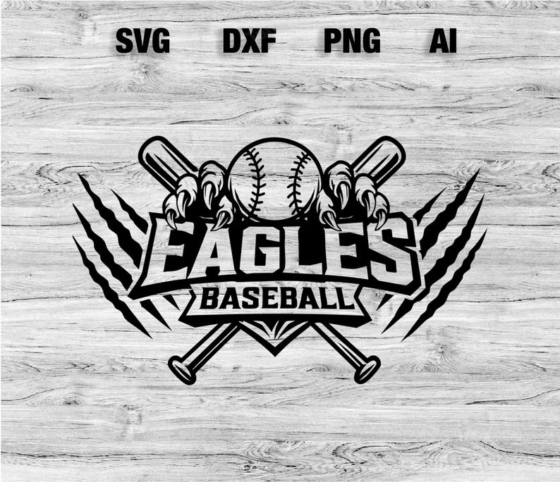 Eagles Baseball Logo SVG, PNG, Dxf, Ai File | School Logo T-shirt Svg ...