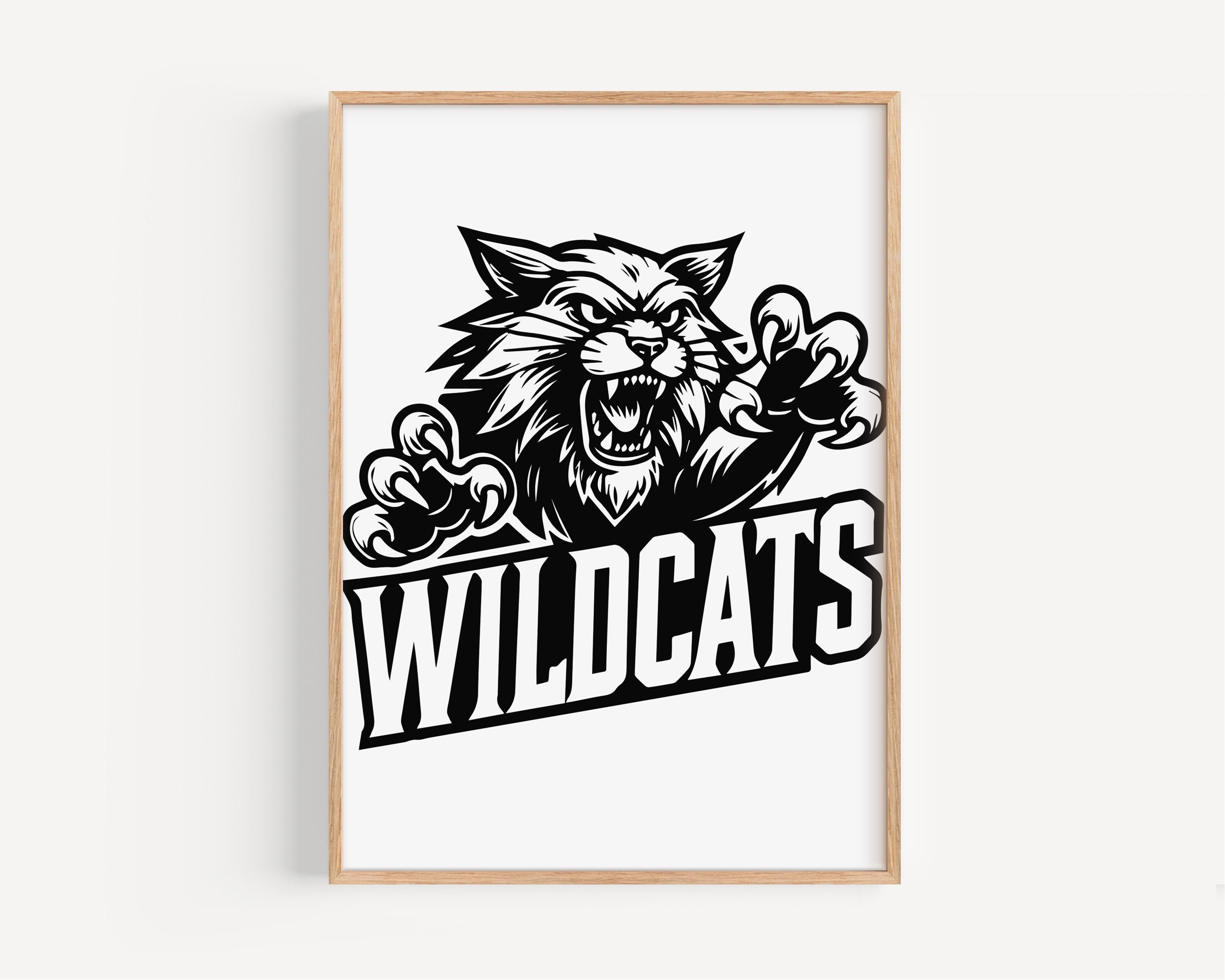 Wildcats School Sport Team Logo SVG, PNG, PDF, Ai, Dxf File Baseball ...