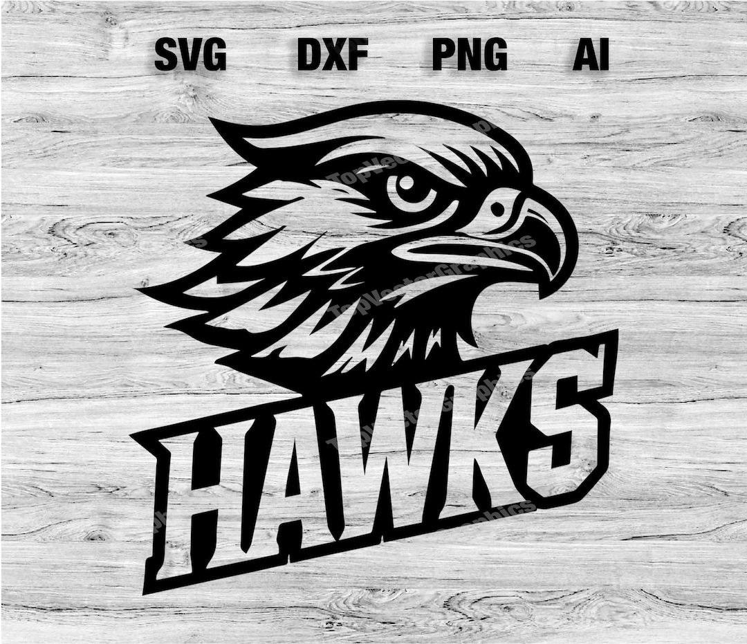 Hawks Sport Team Logo SVG, PNG, Dxf, Ai File | Baseball, Basketball ...