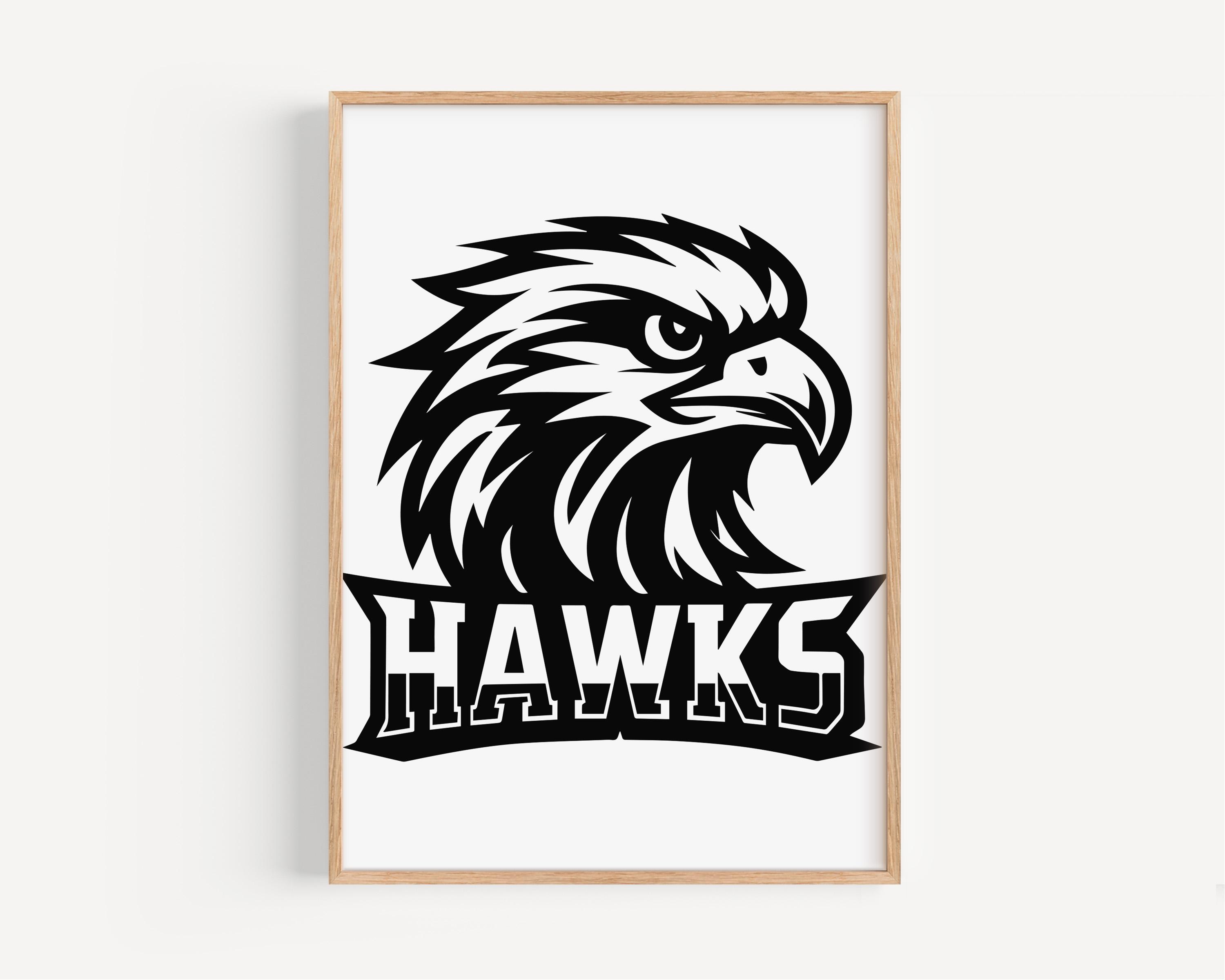 Hawks Sport Team Logo SVG, PNG, Dxf, Ai File | Baseball, Basketball ...