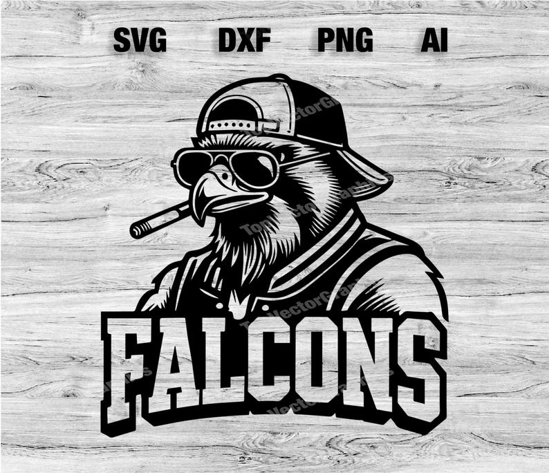 Cool Falcons Sports Team Logo SVG, PNG, Dxf, Ai File Baseball ...