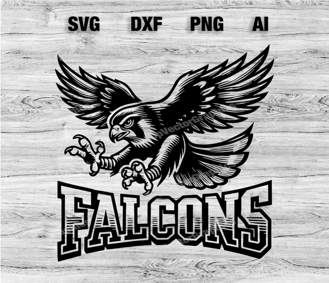 Falcons Sports Team Logo SVG, PNG, Dxf, Ai File | Baseball, Basketball ...