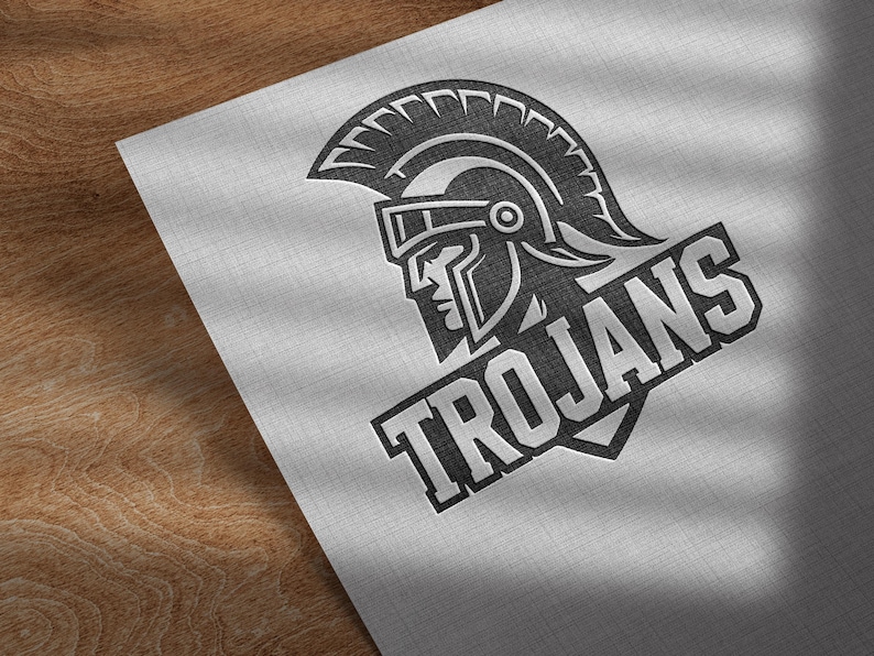 Trojans Sports Team Logo SVG, PNG, Dxf, Ai File | Baseball, Basketball ...
