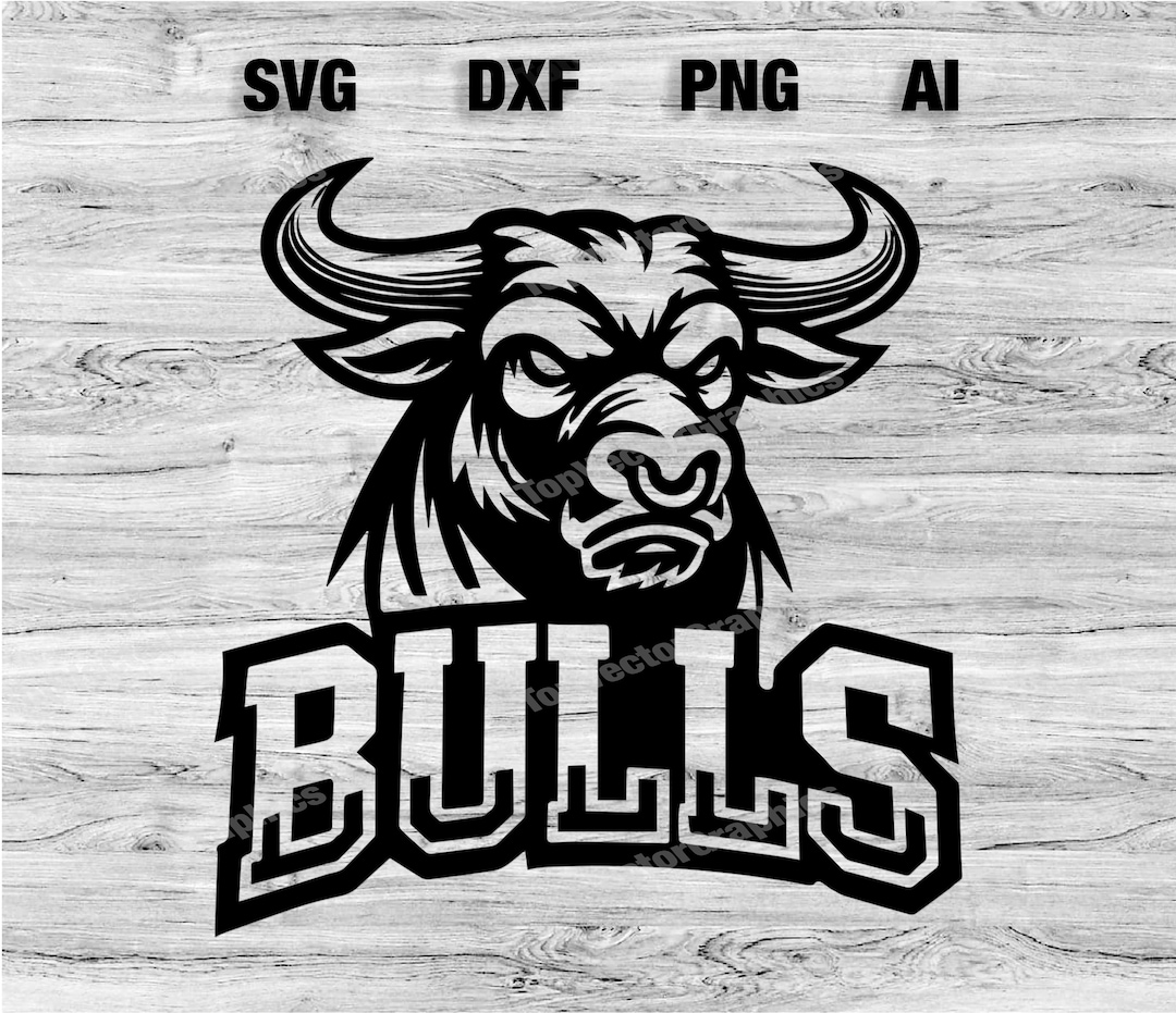 Bulls School Sport Team Logo SVG, PNG, PDF, Ai, Dxf File Baseball ...